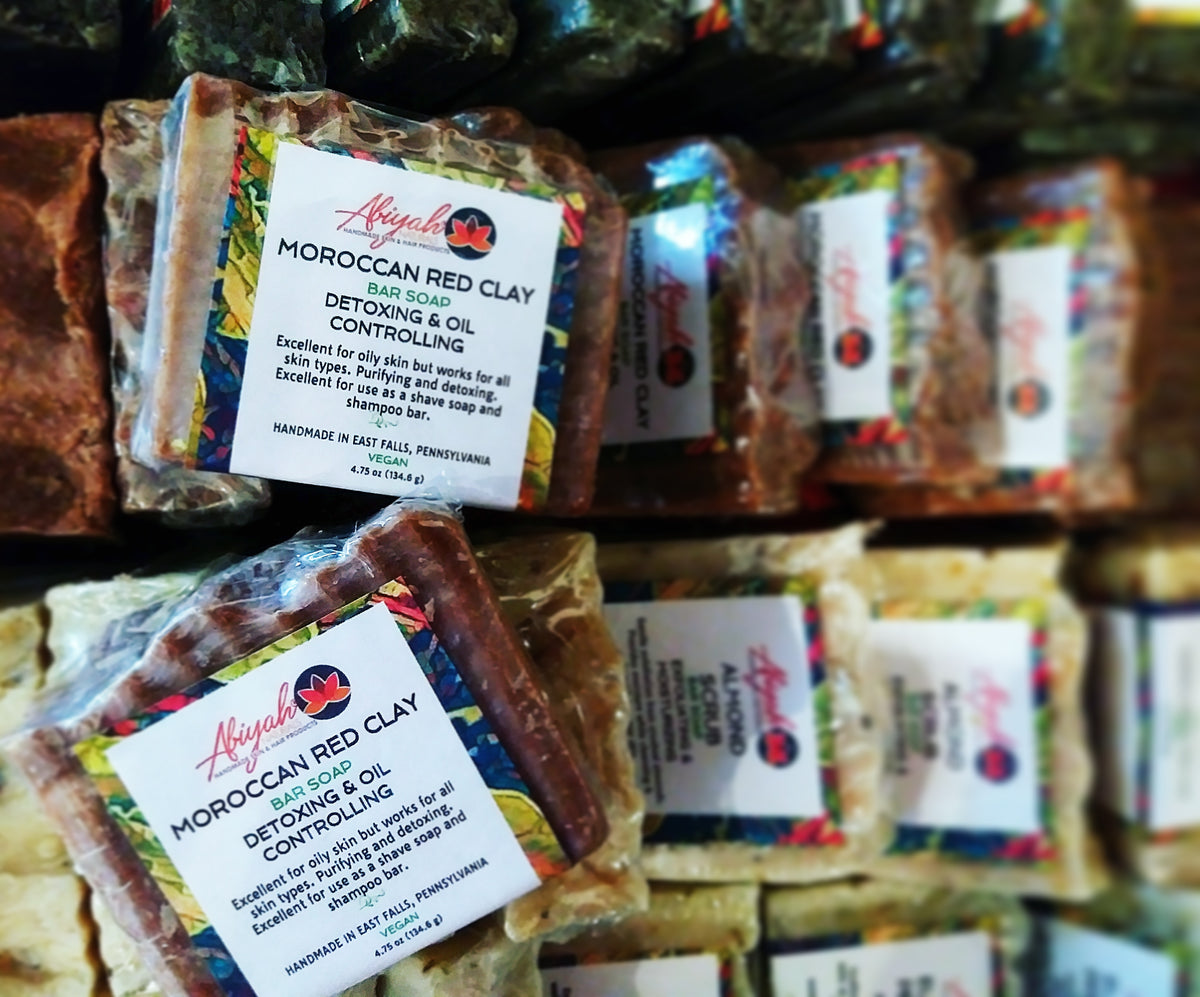 Moroccan Red Clay Bar – Abiyah Naturals Handmade